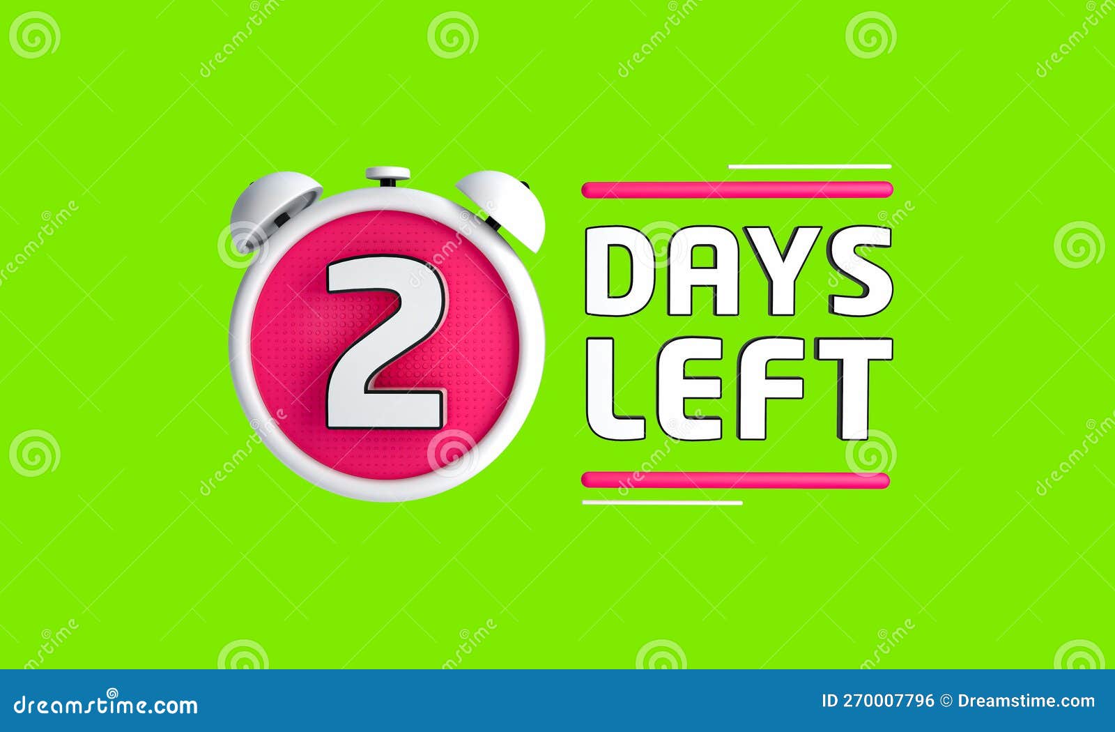 Two Days Left. Left Days Countdown Banner in 3D. Sales Time Count Stock ...