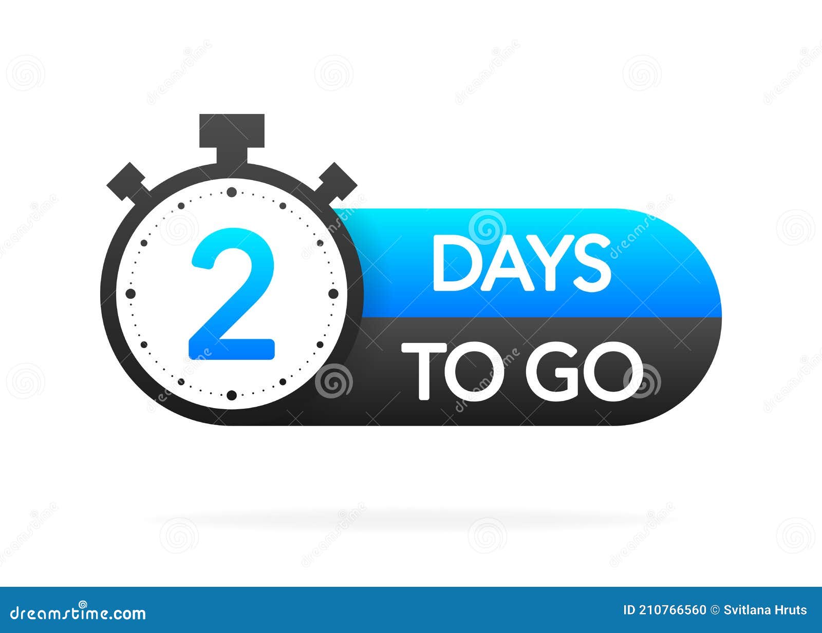 Two Days To Go Timer Banner in Flat Style on White Background ...