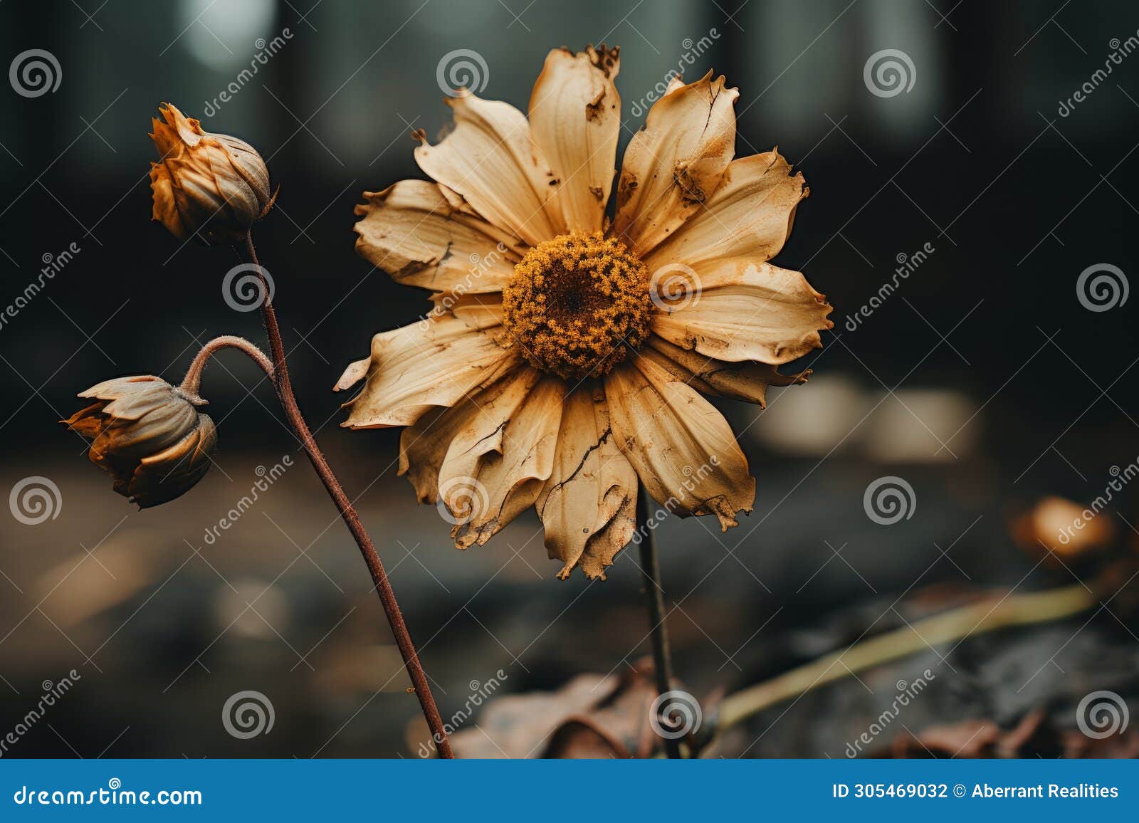 Dead Flowers, Front View, Product Photography, Two Tone Background ...