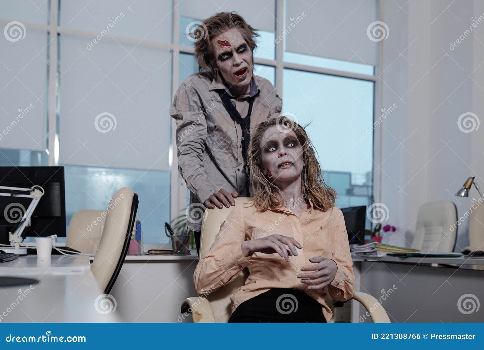 Two Dead or Zombie Managers in Office Environment Stock Photo - Image ...