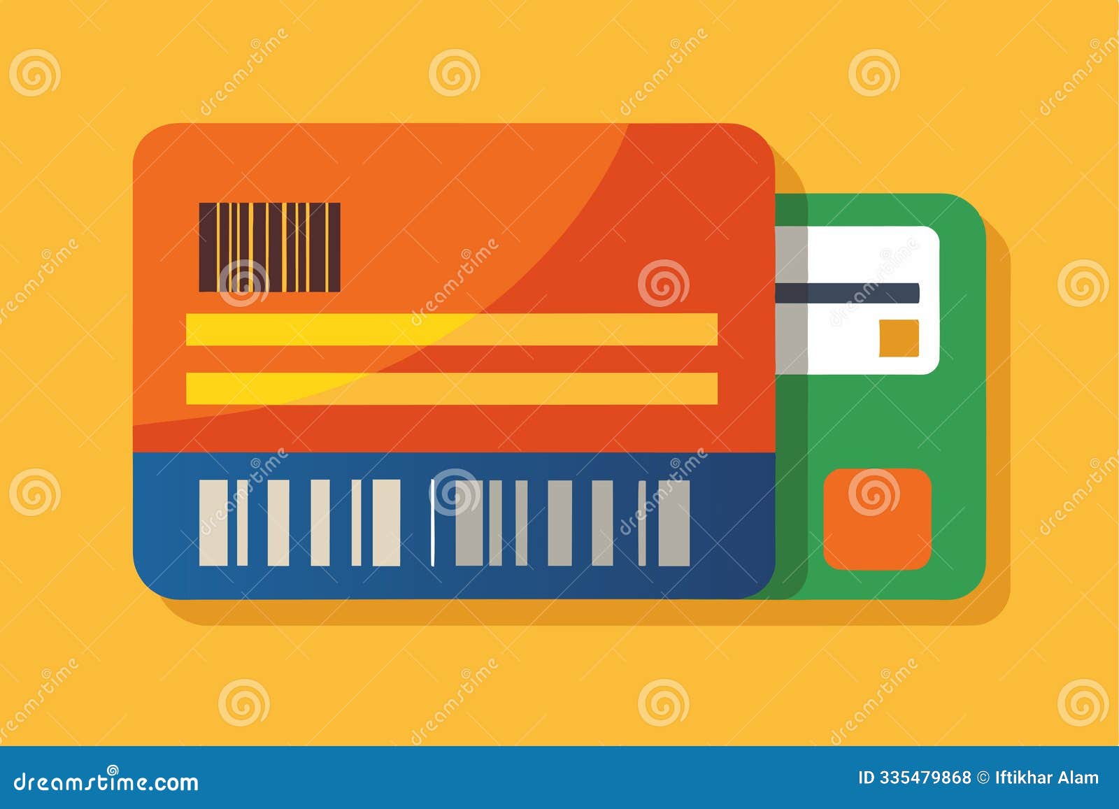 Two Debit Cards are Shown Against a Bright Yellow Background ...