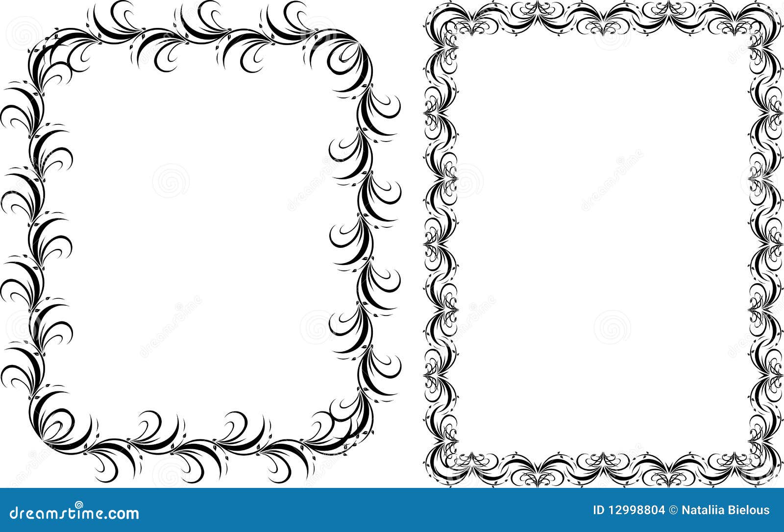 Two Decorative Frames. Pattern Stock Vector - Illustration of leaves ...