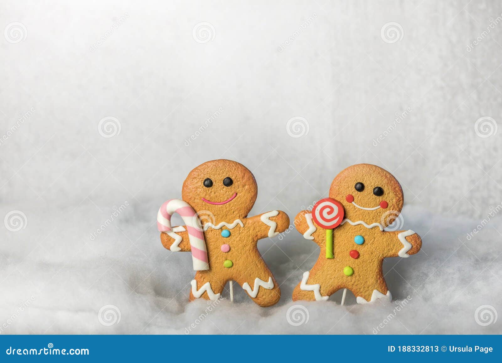 Two Decorative Gingerbread Men on a Plain Surface Stock Image - Image ...