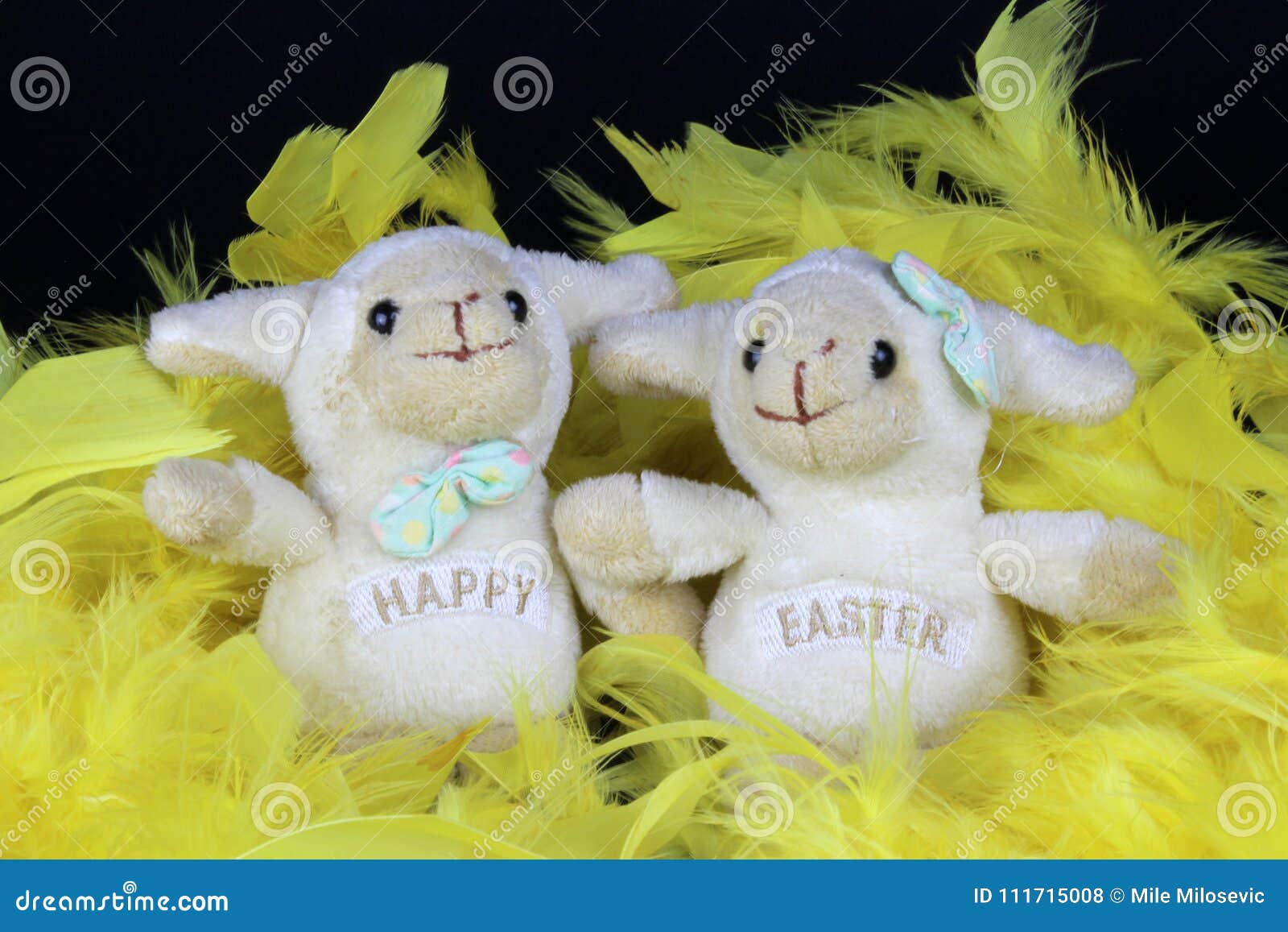 Two Decorative Happy Easter Sheep Stock Photo - Image of background ...