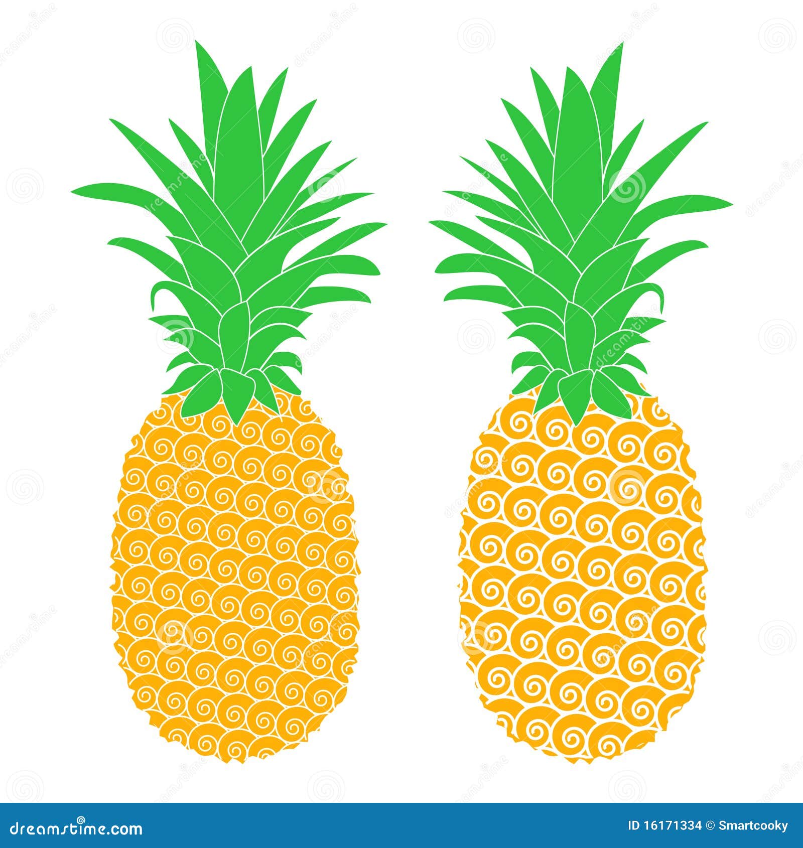Two Decorative Illustrative Pineapples Stock Vector - Illustration of ...