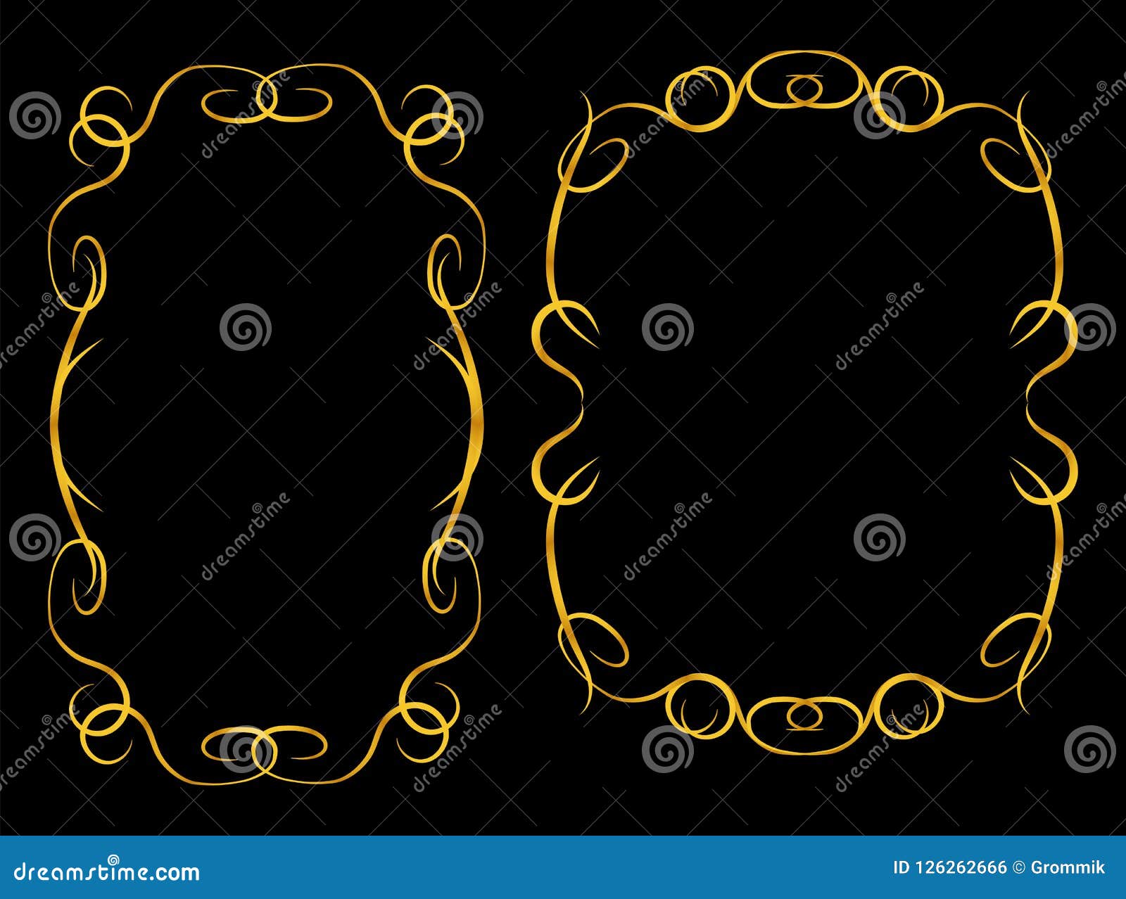 Two Decorative Twisted Frames for Photos and Decor Stock Illustration ...