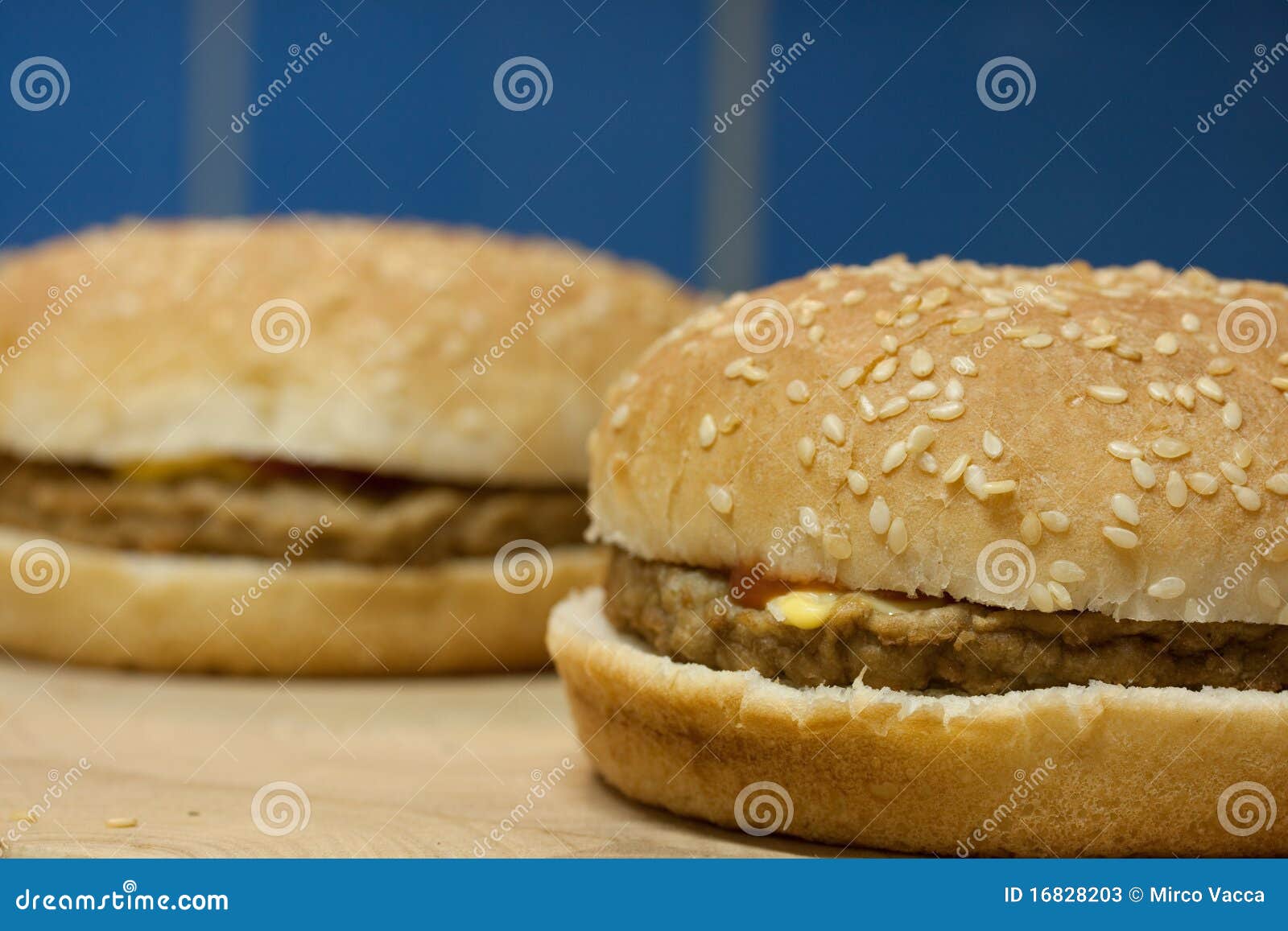 Two Delicious Cheeseburgers Stock Image - Image of kitchen, american ...