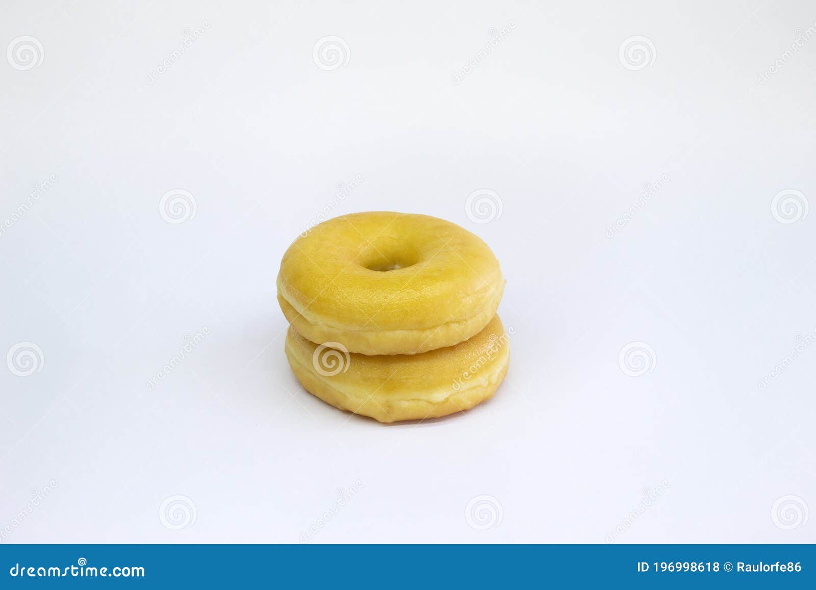 Two Delicious Classic Donuts Stack on White Background Stock Photo ...