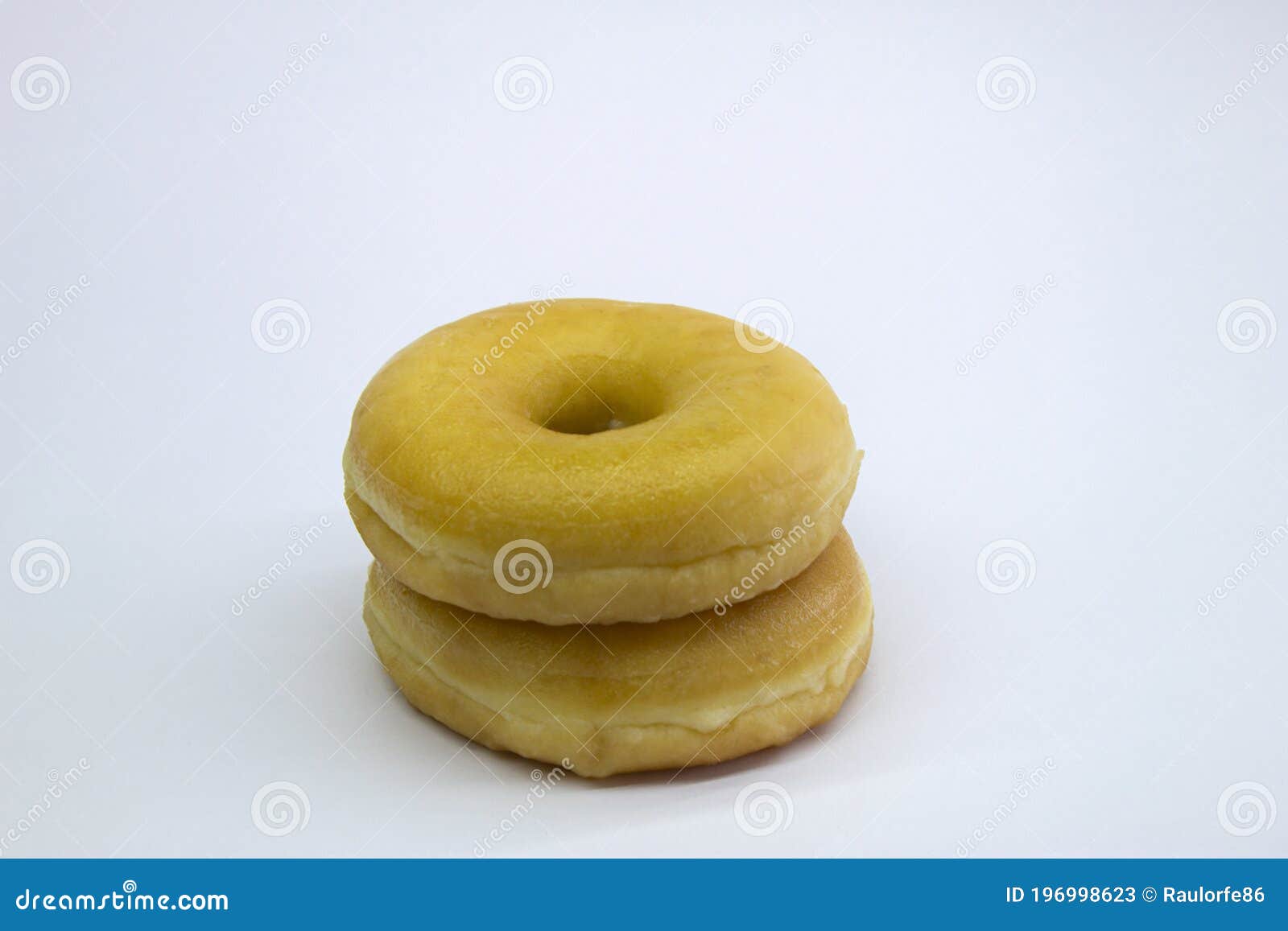 Two Delicious Classic Donuts Stack on White Background Stock Image ...