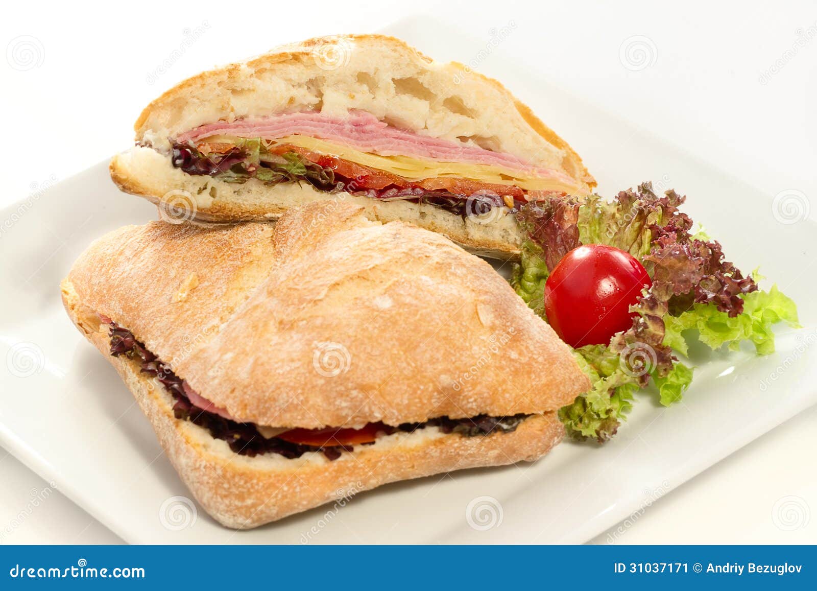 Two delicious sandwiches stock image. Image of tomato - 31037171