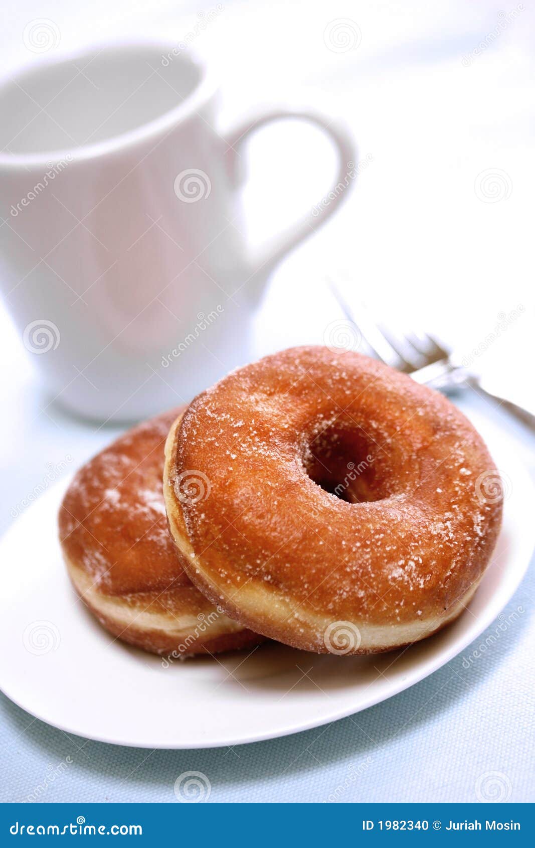Two Delicious Sugared Ring Donuts Stock Photo - Image of junk, food ...