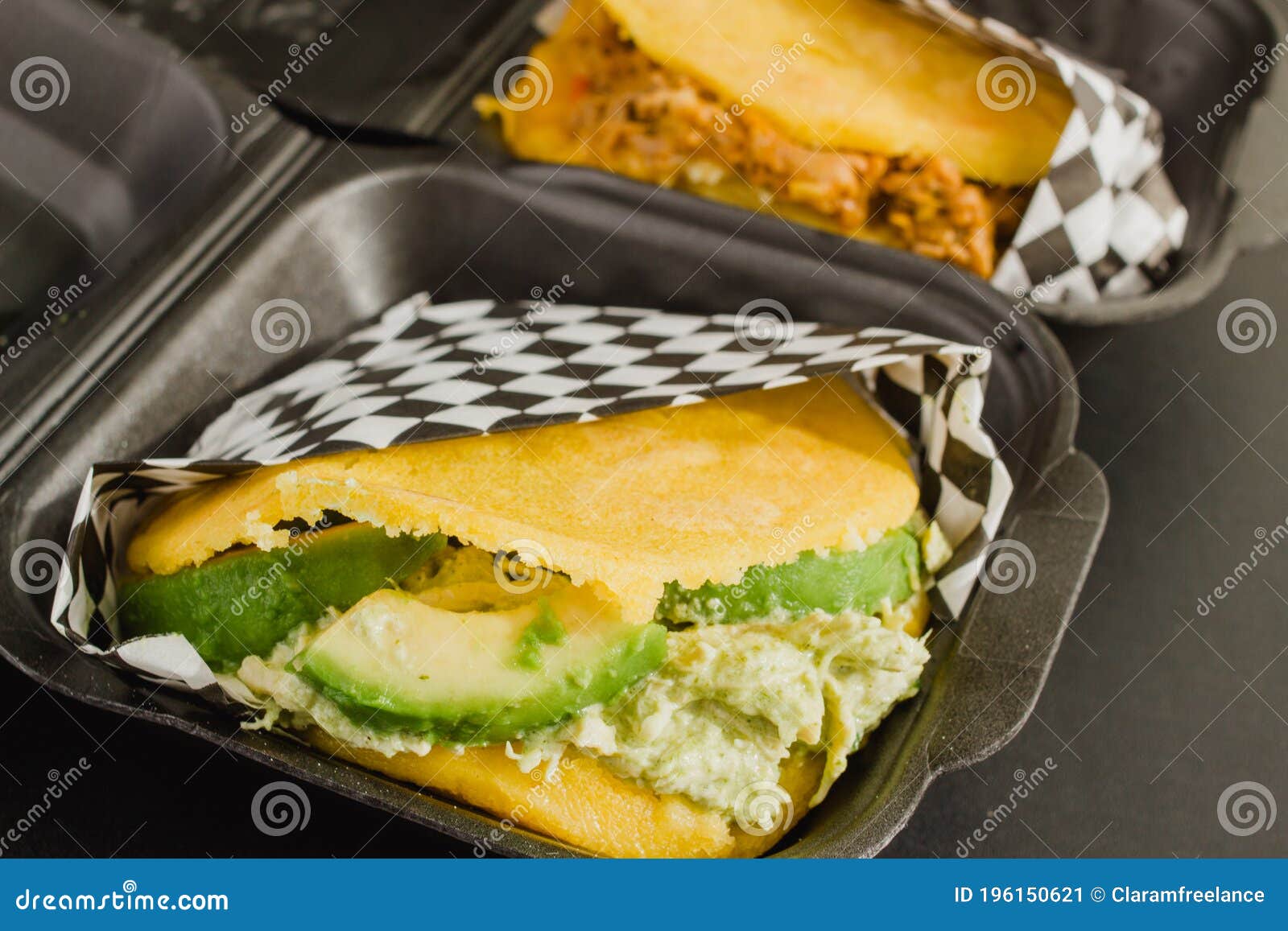 Arepa on a Disposable Package Stock Image - Image of fast, venezuela ...