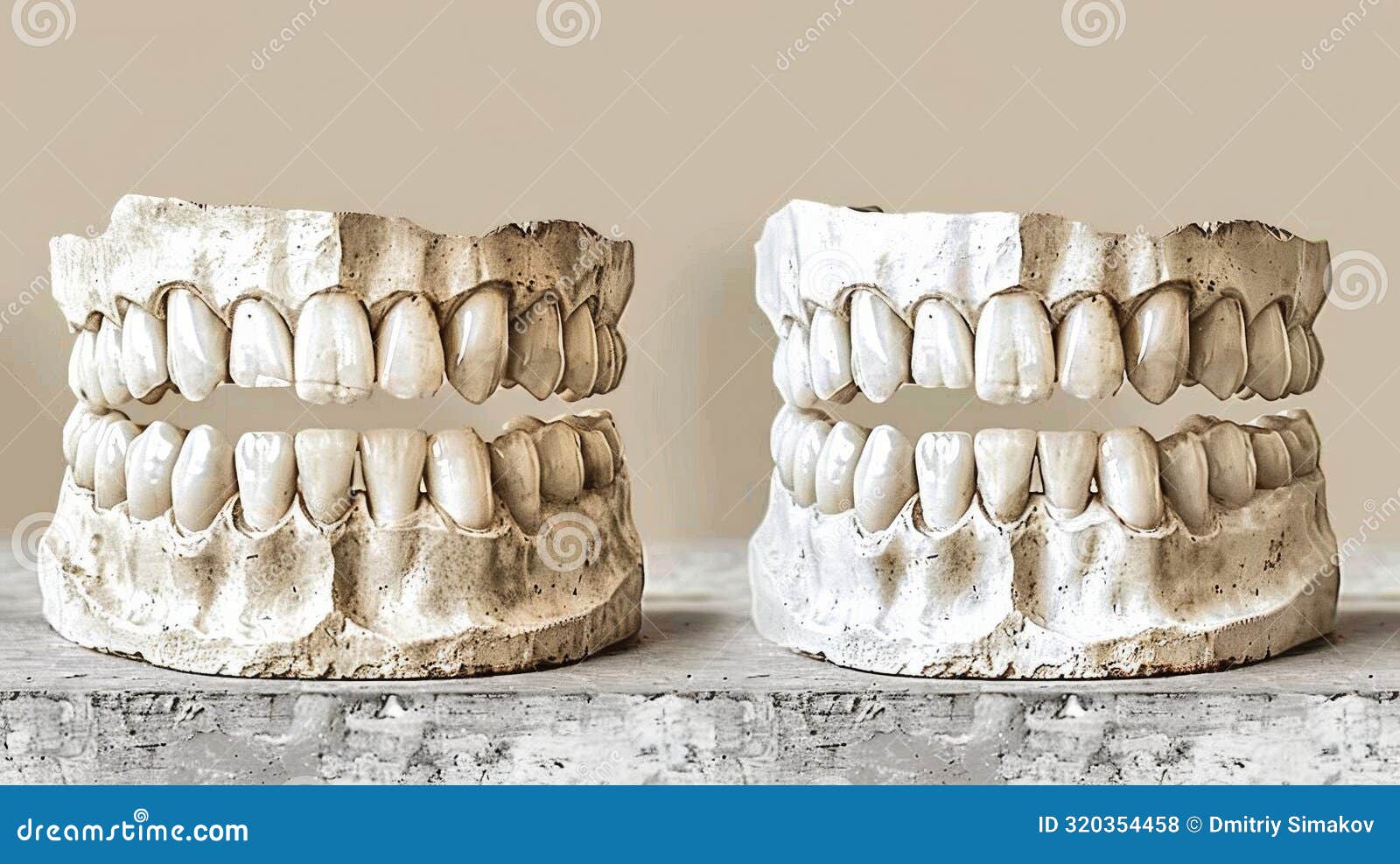 Dental Gypsum Model Of Teeth Isolated On White Background. Template Of ...