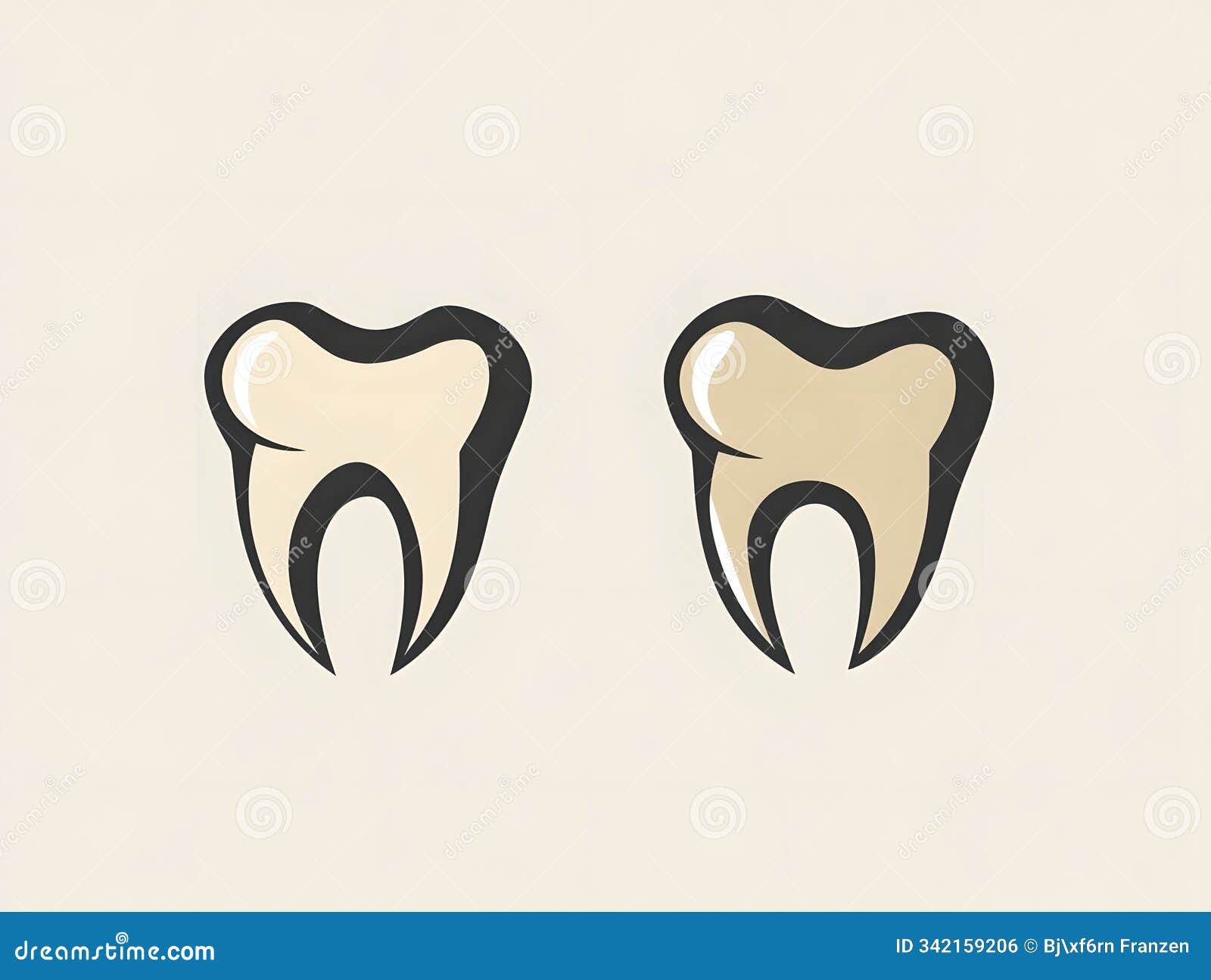 Two Dental Tooth Dentist Teeth Icon Logo Stock Illustration ...