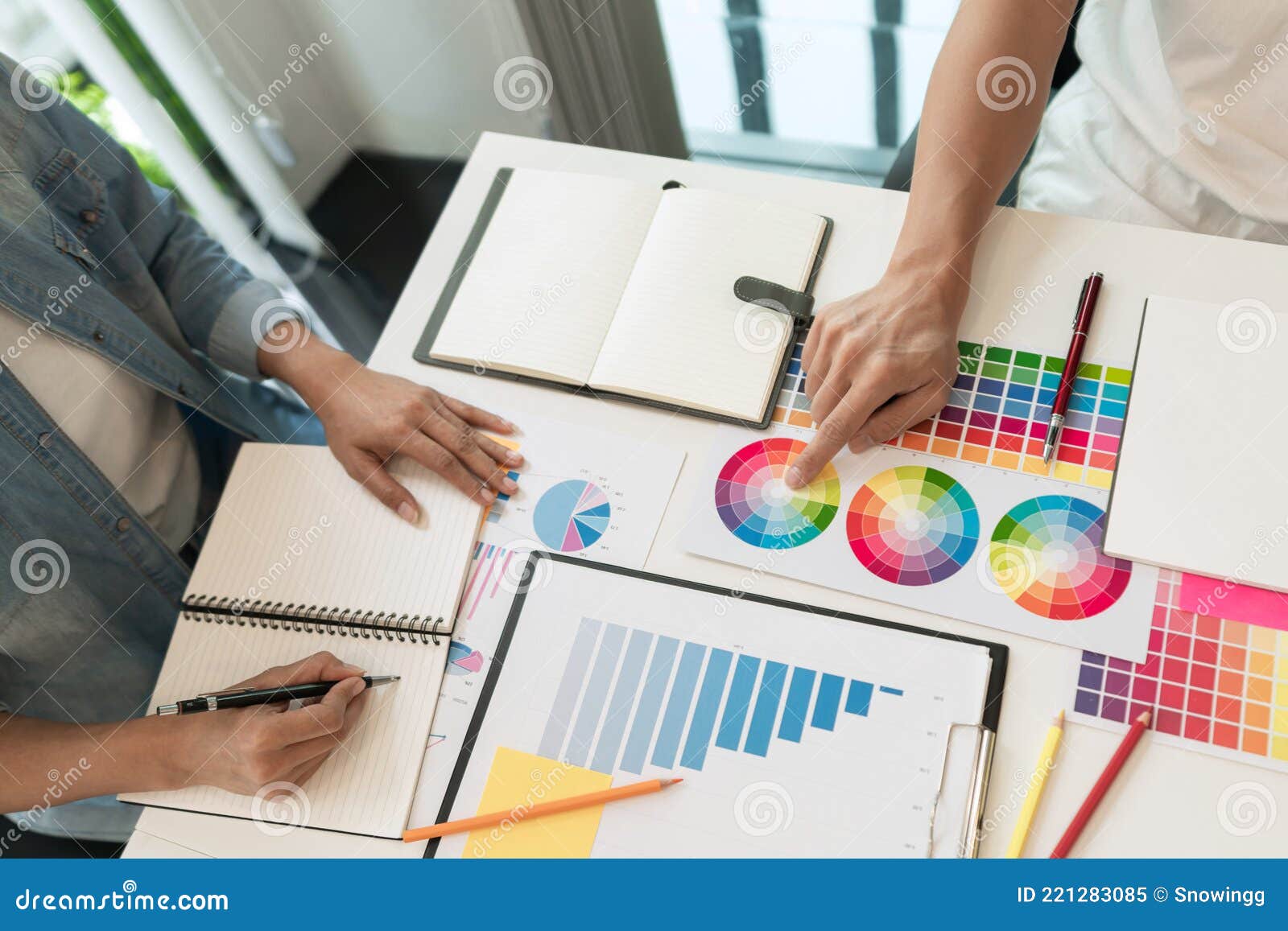 Two Designers Discussing on the Color Tone for the Excellent Visual ...