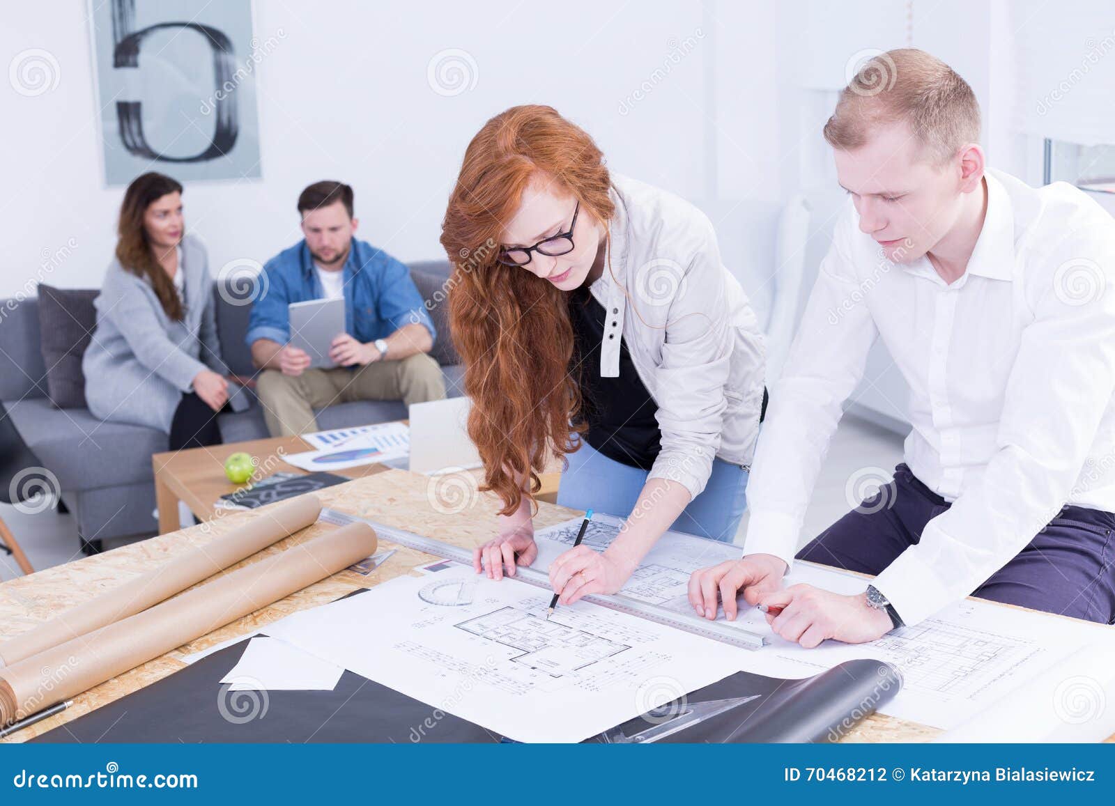 Two designers during work stock photo. Image of together - 70468212