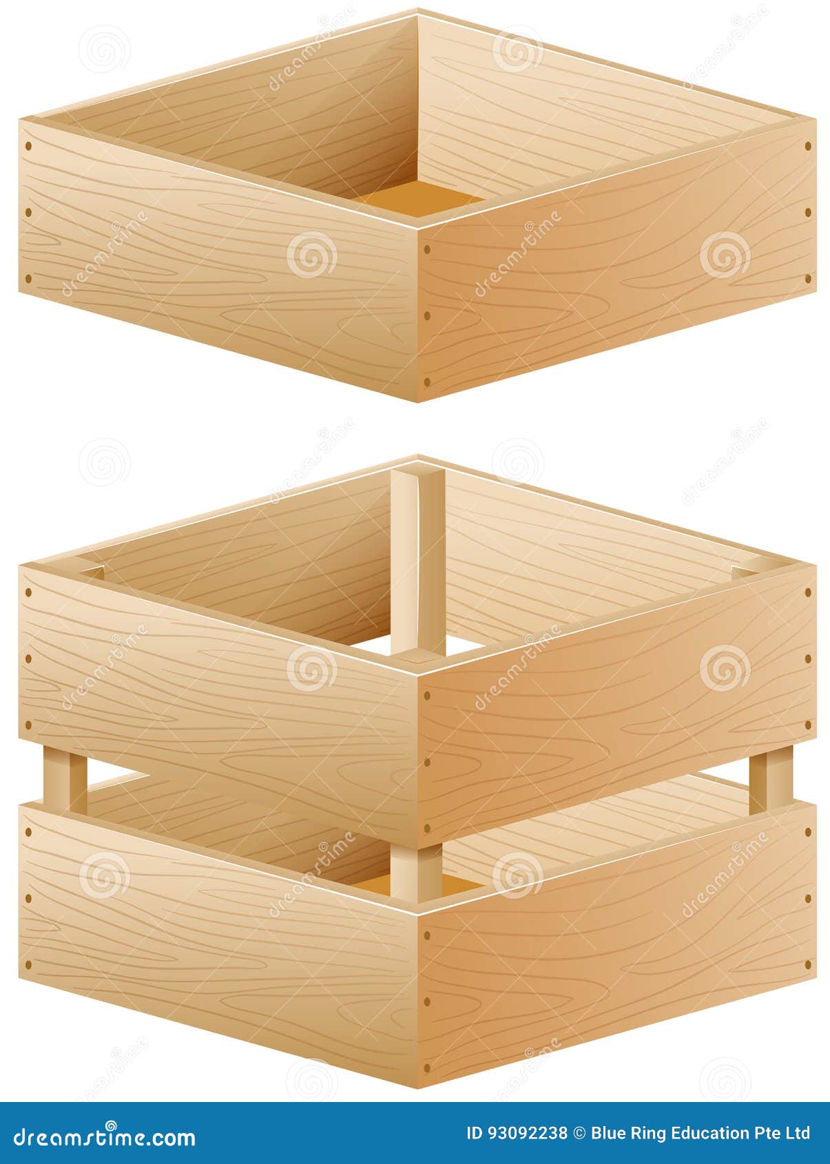 Two Designs of Wooden Boxes Stock Vector - Illustration of clipart ...
