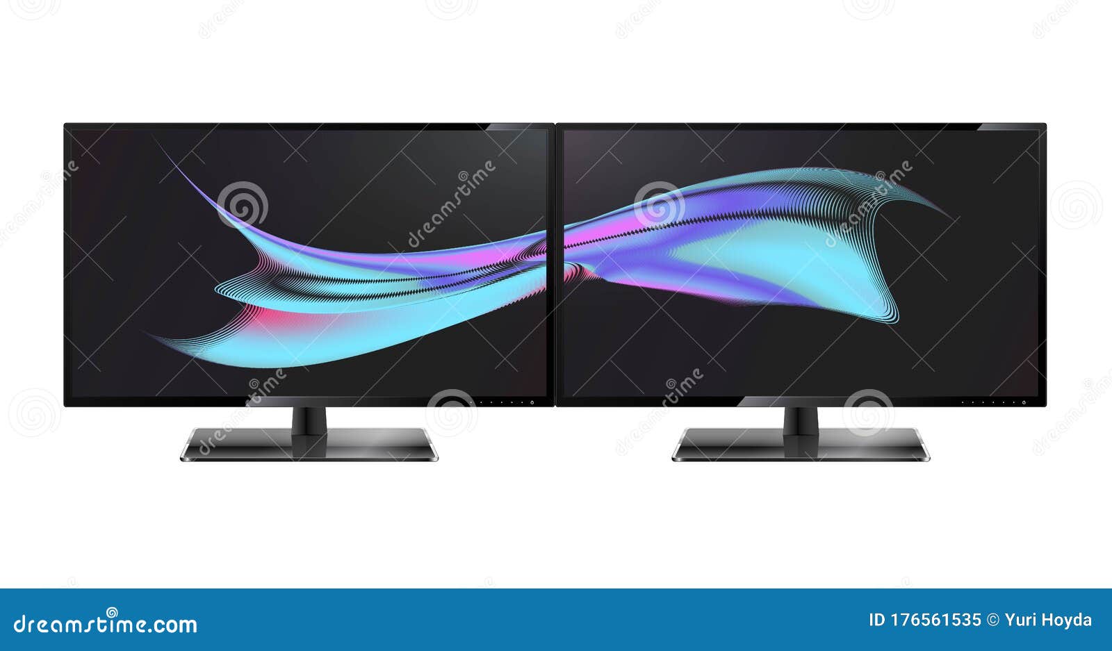 Two Desktop Monitors Full Hd Aspect Ratio 16 9. Multiple Screen ...