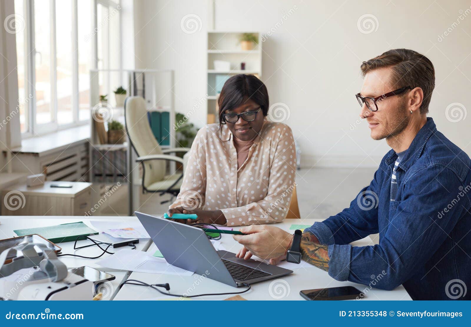 Two it Developers Designing VR App Stock Photo - Image of website, code ...