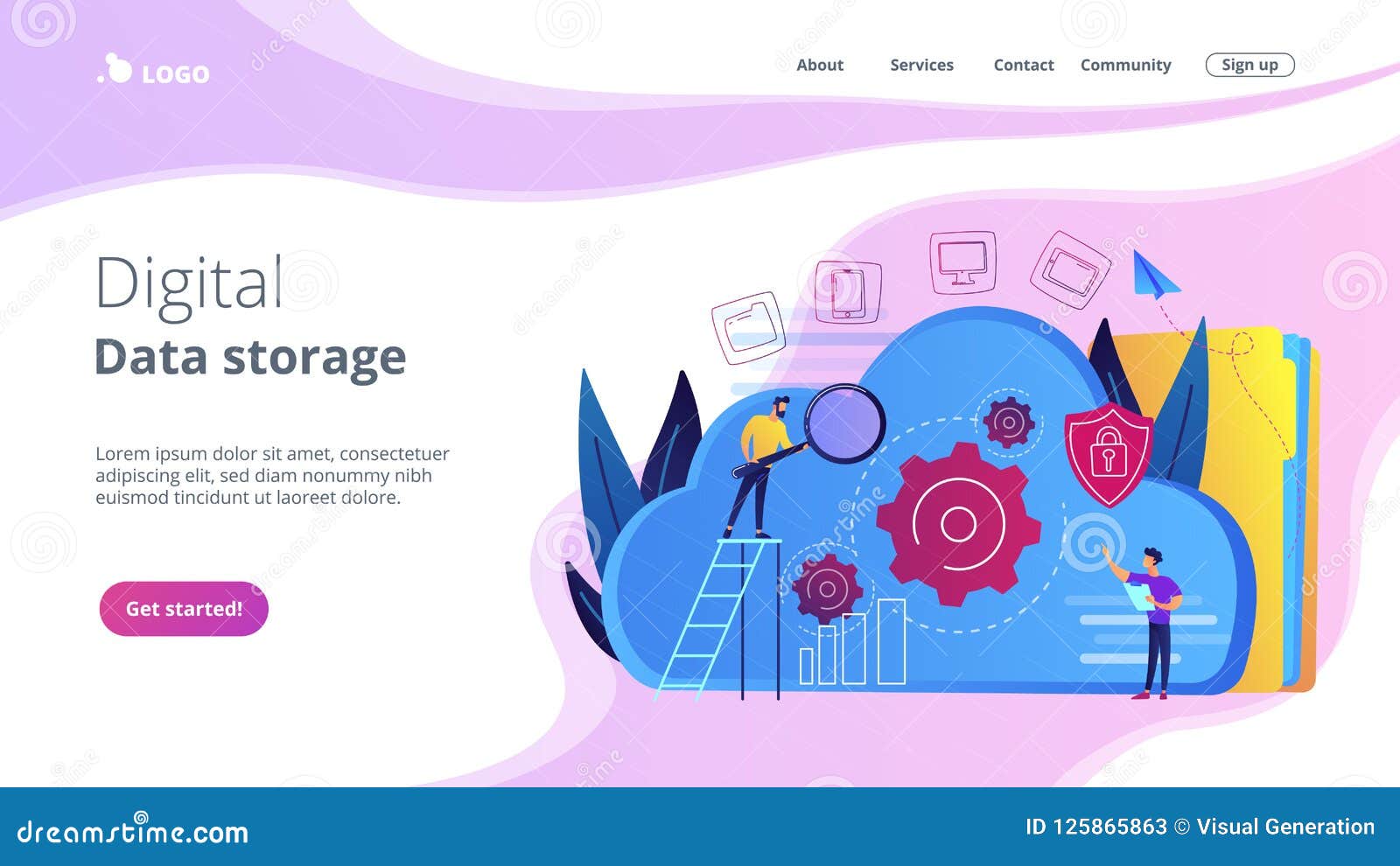 Cloud Storage Concept Vector Illustration. Stock Vector - Illustration ...