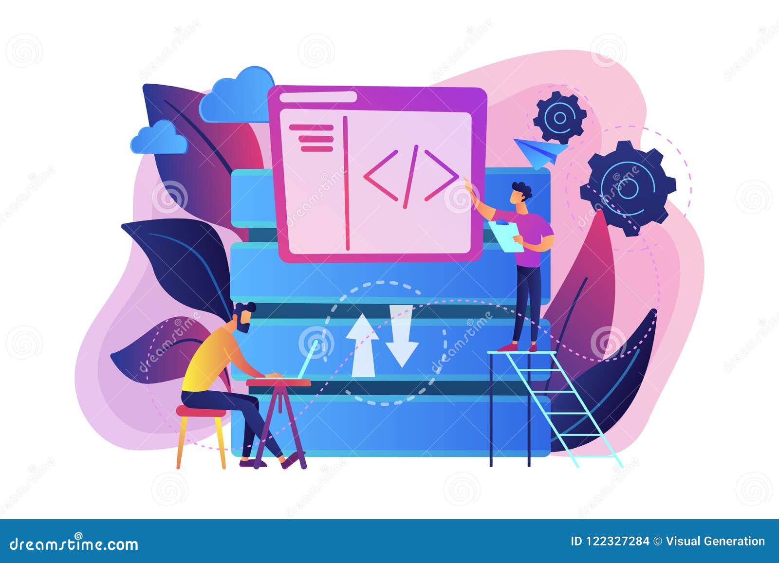 Big Data Developer Concept Vector Illustration. Stock Vector ...