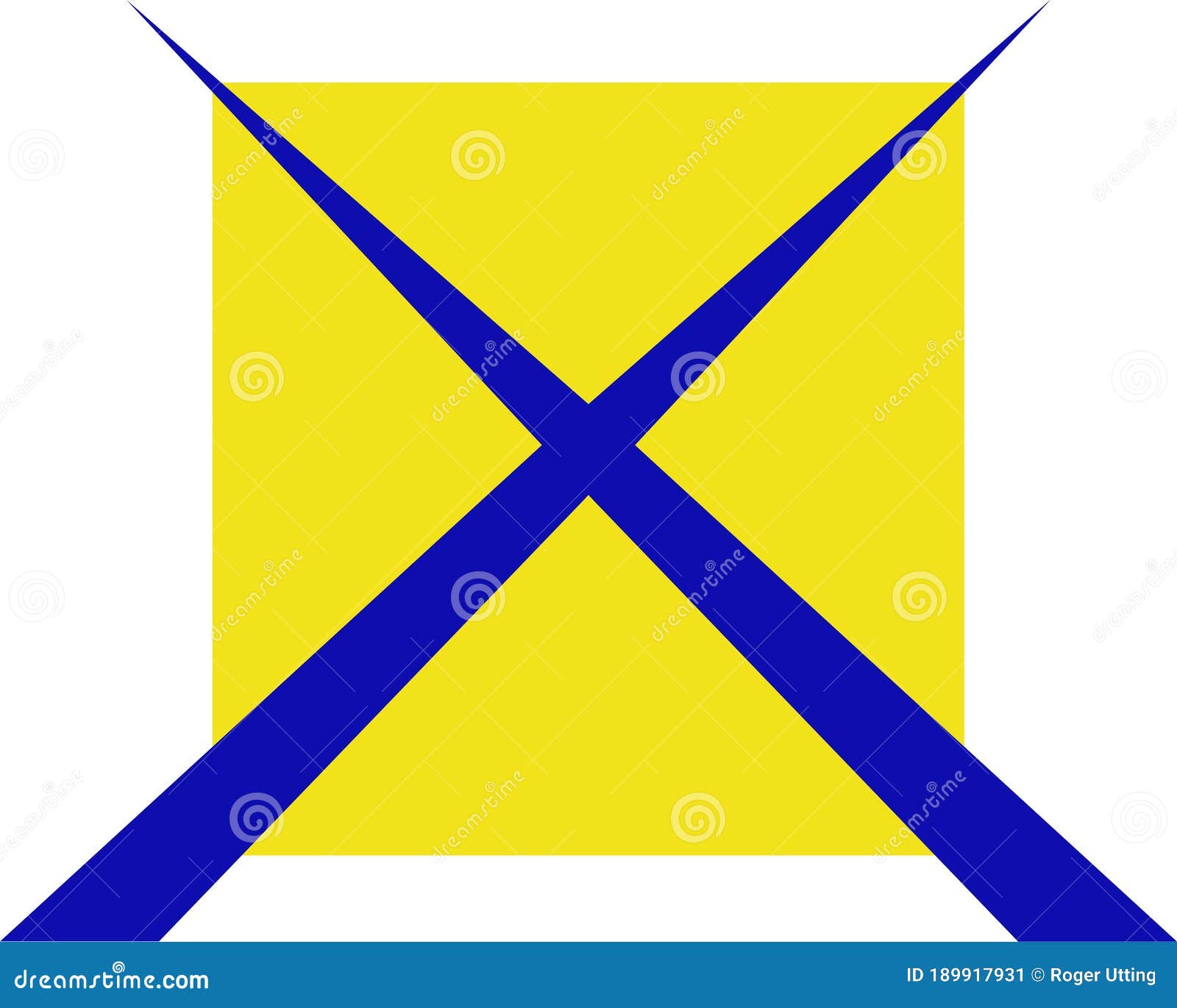 Two Diagonal Slashes Forming a Cross Over a Square for Use a Logo Stock ...