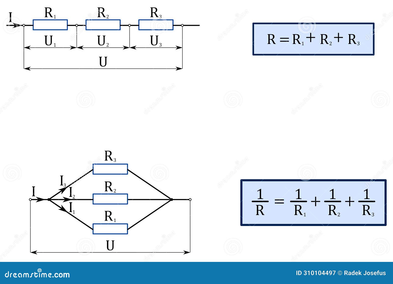 Two Diagrams of Connection of Three Resistors - Series and Parallel ... Two Diagrams of Connection of Three Resistors - Series and Parallel ...
