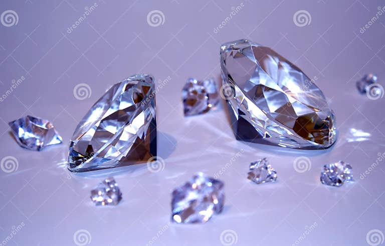Two Diamonds with Fragments Stock Photo - Image of precious, blue: 7859112