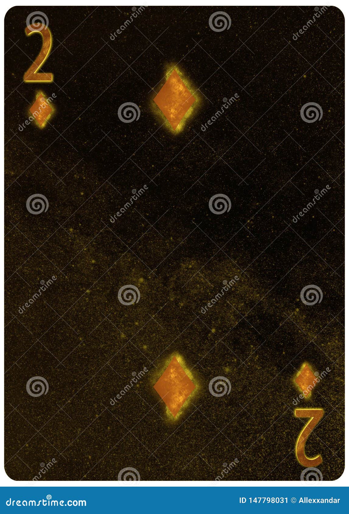 Two of Diamonds Playing Card Abstract Background Stock Illustration ...