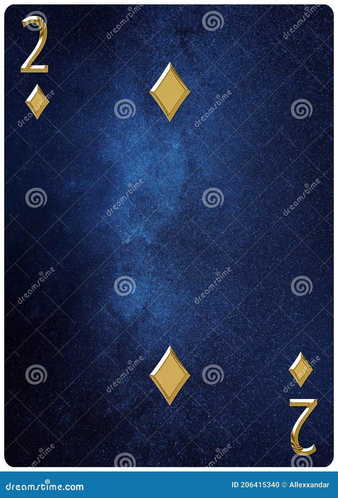 Two of Diamonds Playing Card Stock Illustration - Illustration of ...