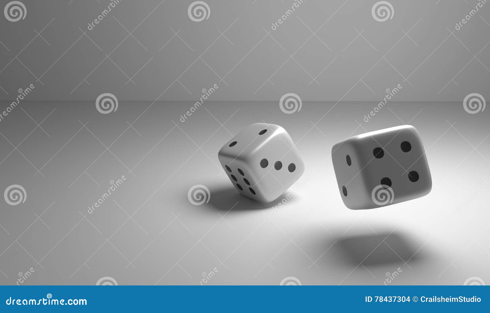 Two dice 3d render stock illustration. Illustration of dice - 78437304