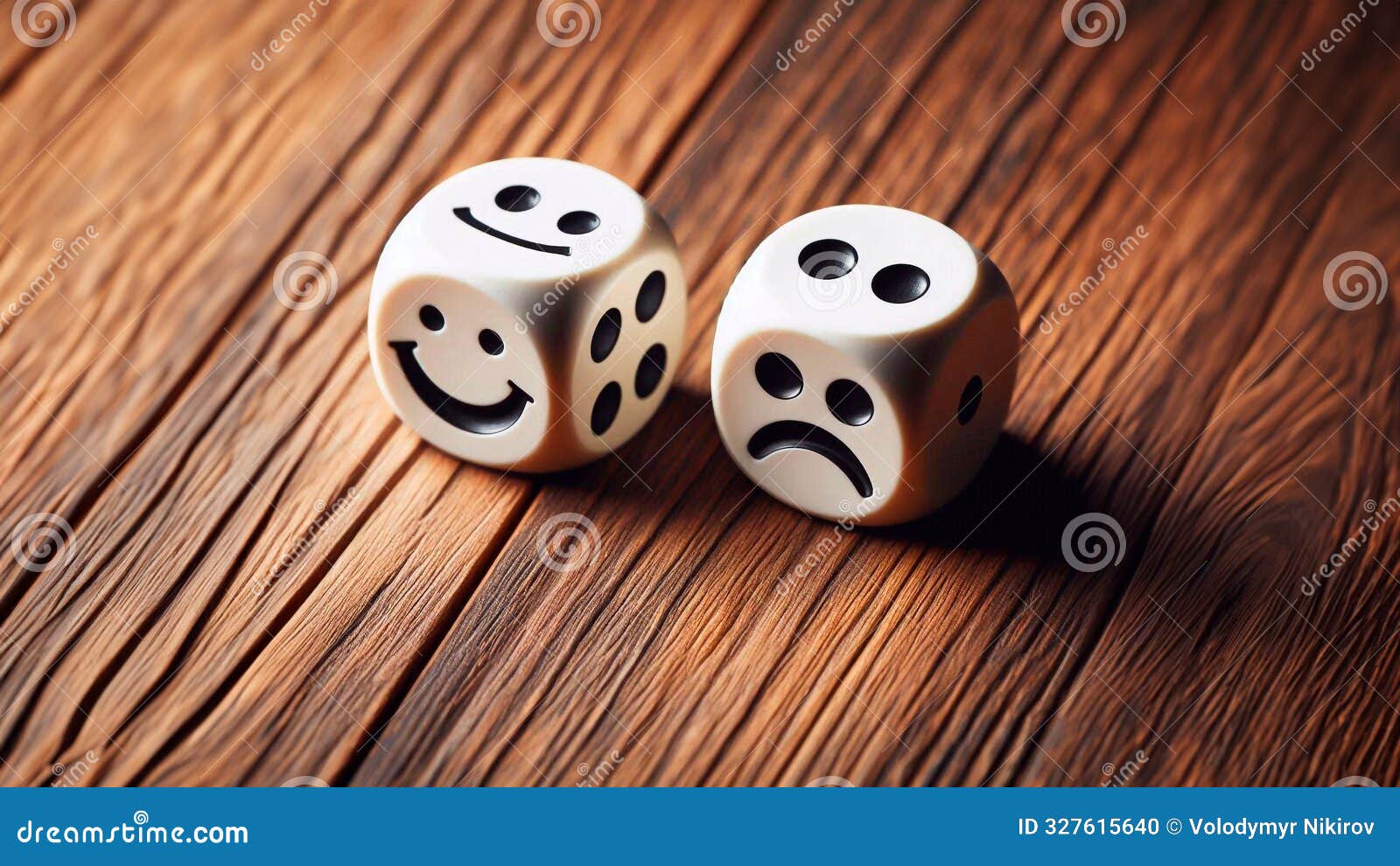Two Dice with Different Opposite Emoticon Emotions. Generated AI Stock ...