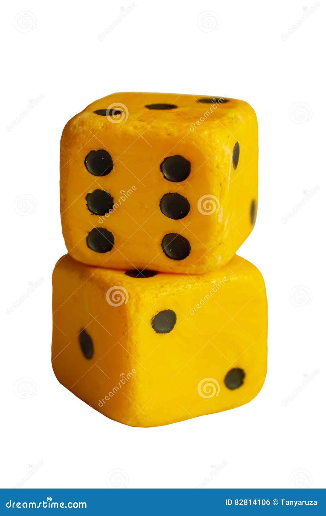 Two dice on each other stock photo. Image of number, betting - 82814106