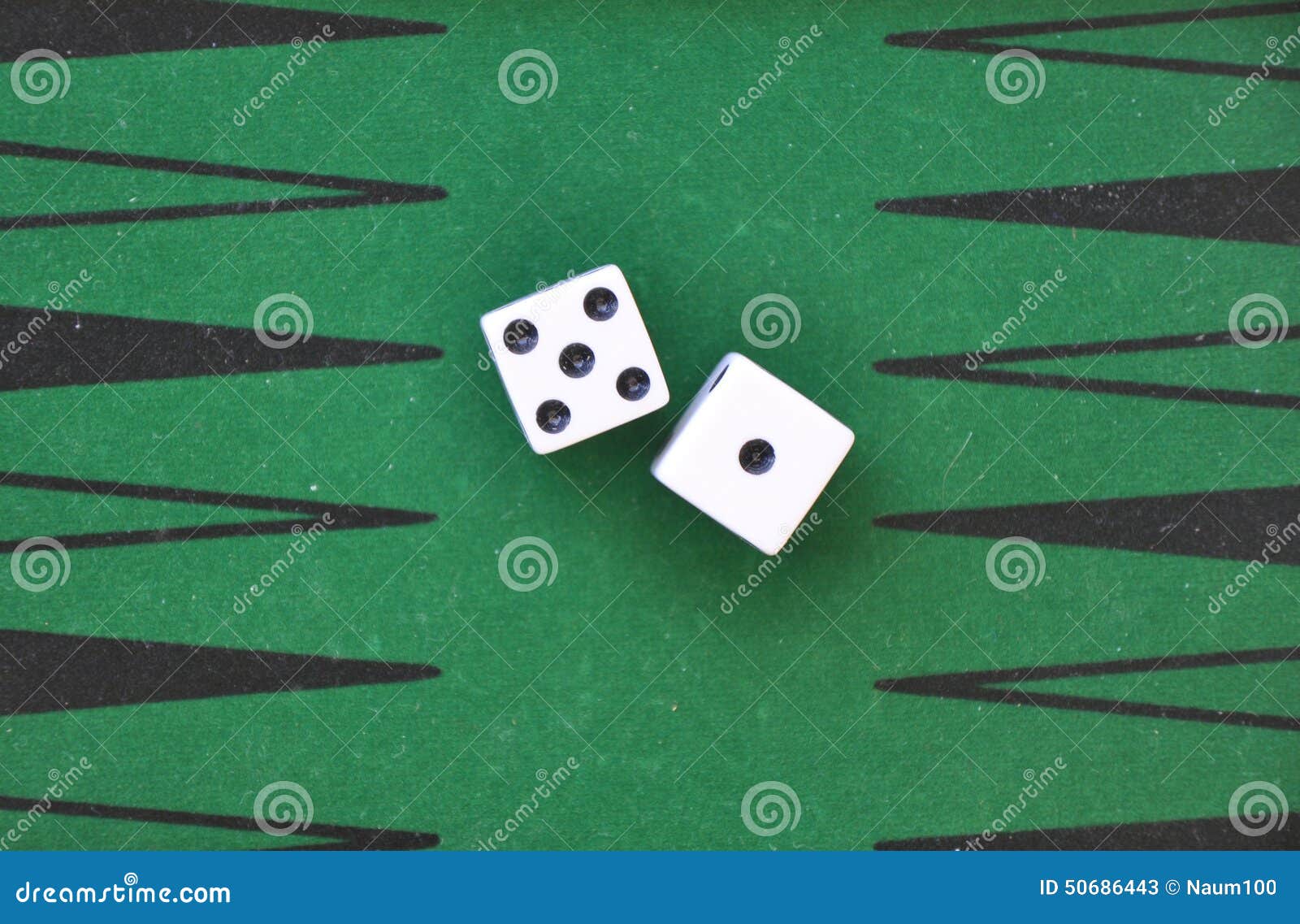 Two Dice on a Green Gaming Table. Stock Image - Image of leisure ...