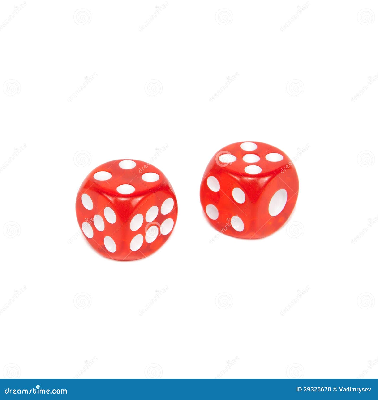 Two Dice Isolated On White Background Stock Photo - Image of gamble ...