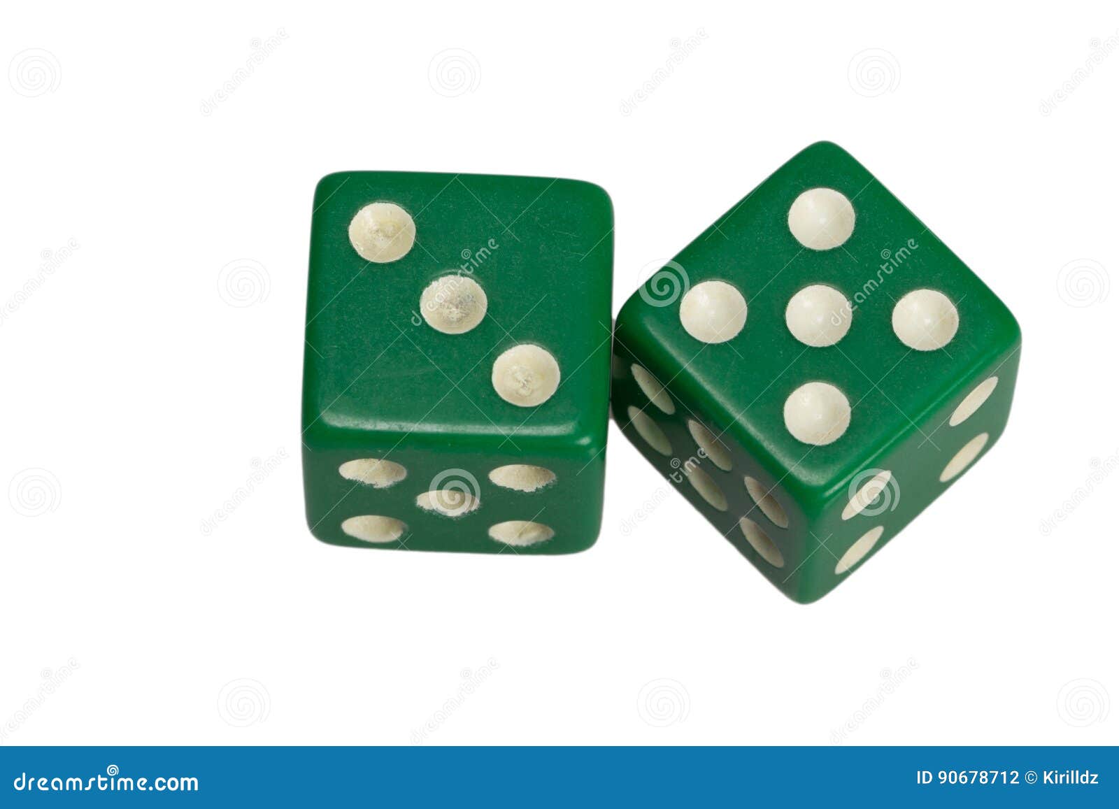Two Dice Showing Three and Five Stock Photo - Image of gambling ...