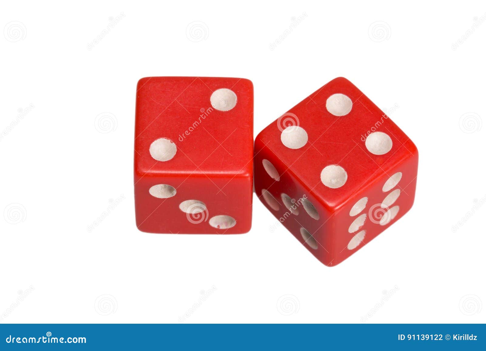 Two Dice Showing Two and Four Stock Photo - Image of white, luck: 91139122