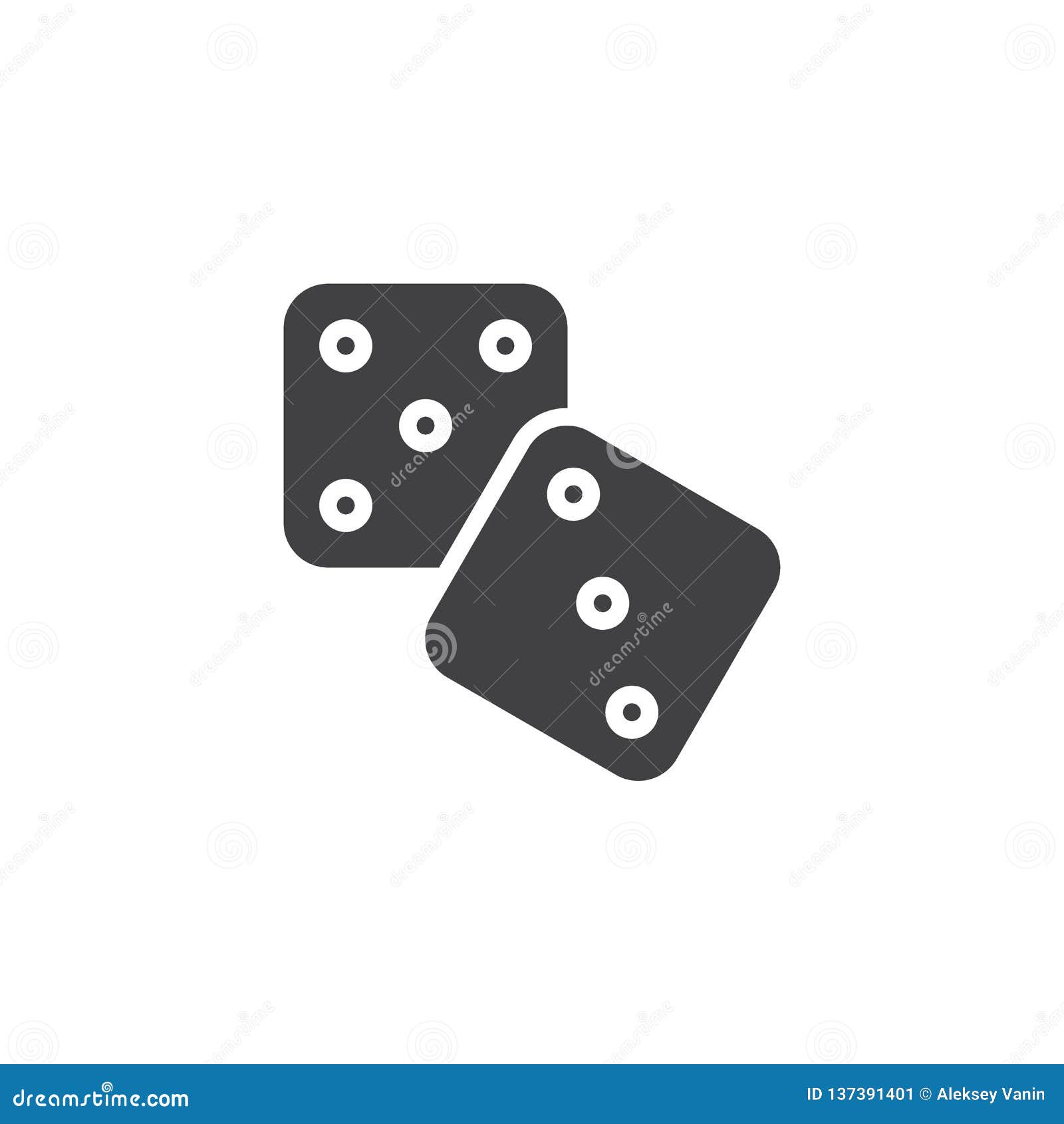 Two dice vector icon stock vector. Illustration of symbol - 137391401