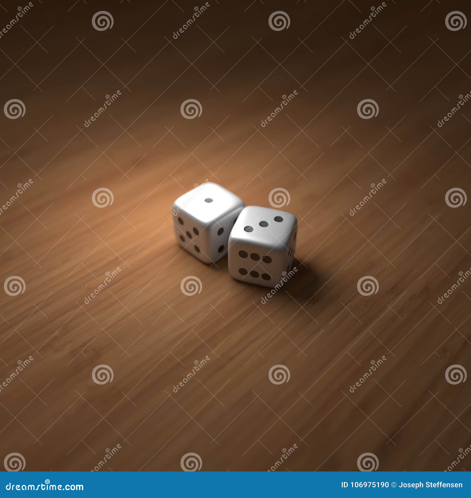 Two Dice on Wood with a Roll of Four Stock Photo - Image of gamble ...