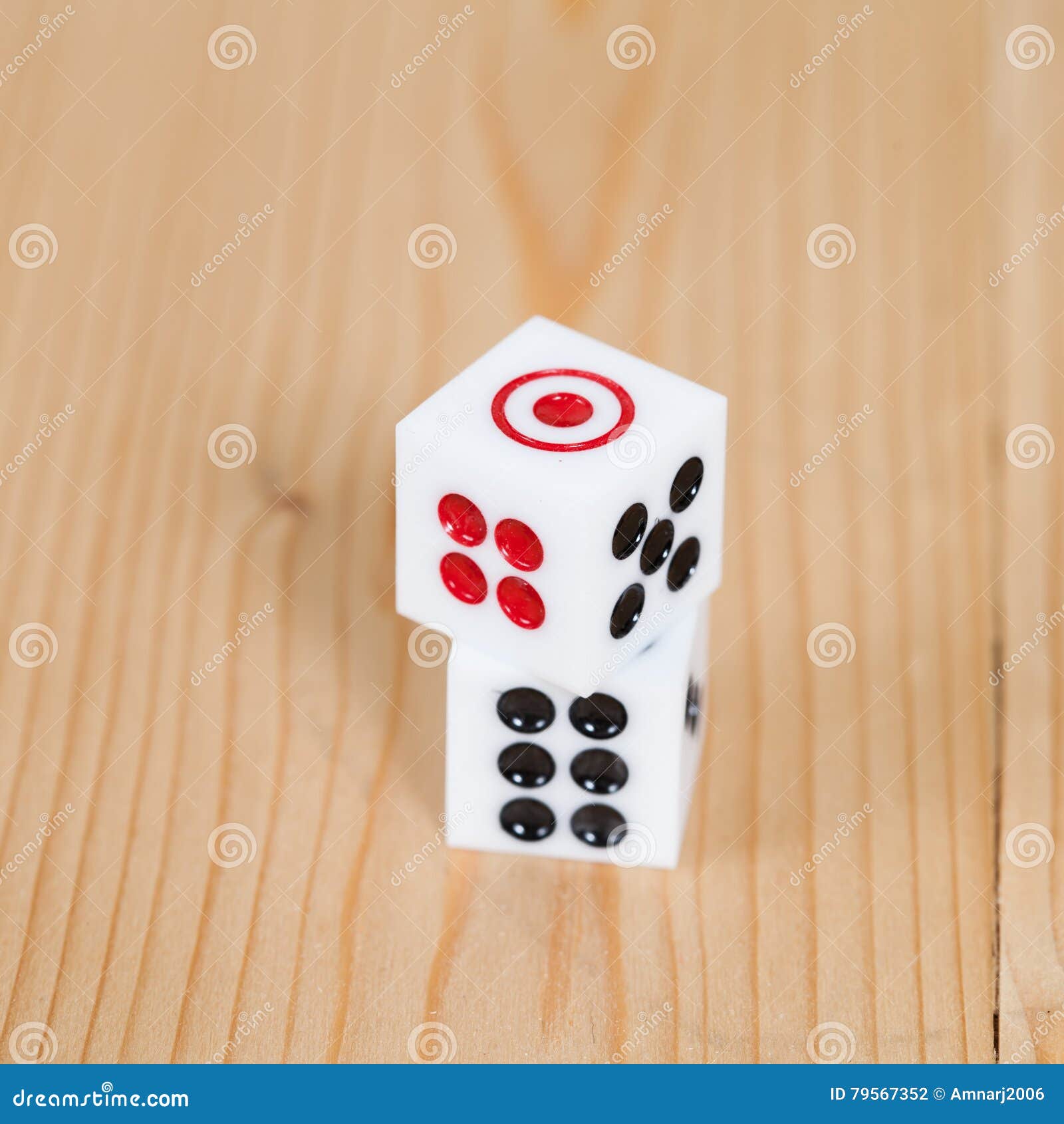 Two dice on wooden stock photo. Image of conceptual, studio - 79567352