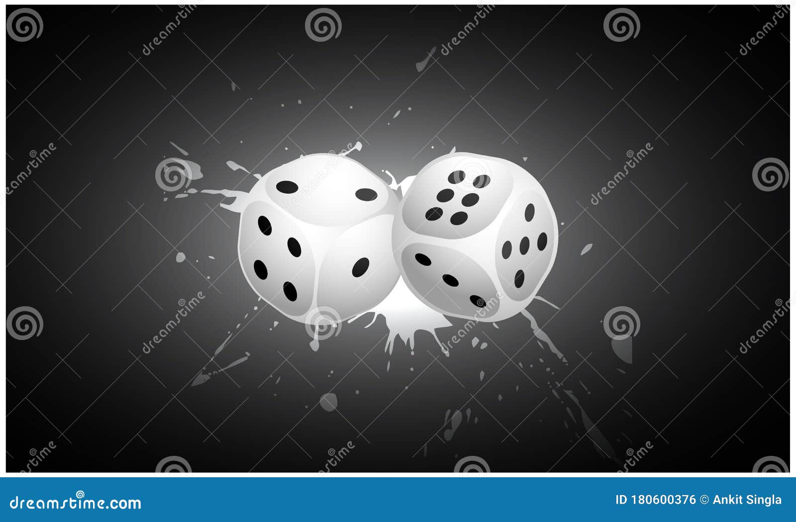 Two Dices on Abstract Dark Background Stock Vector - Illustration of ...