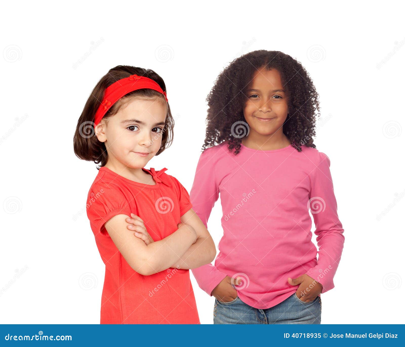 Two Different Beautiful Little Girls Stock Image - Image of beautiful ...