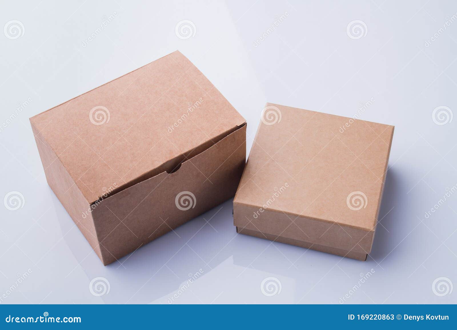 Two Different Cardboard Boxes Isolated on White. Stock Image - Image of ...