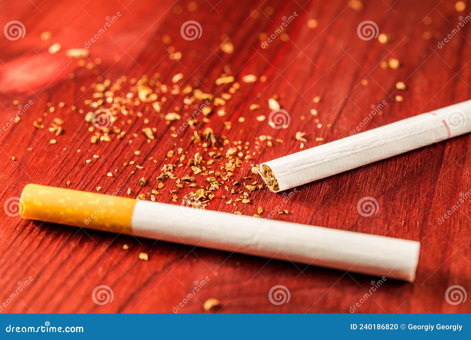 Two Different Cigarettes and Tobacco Stock Photo - Image of cancer ...