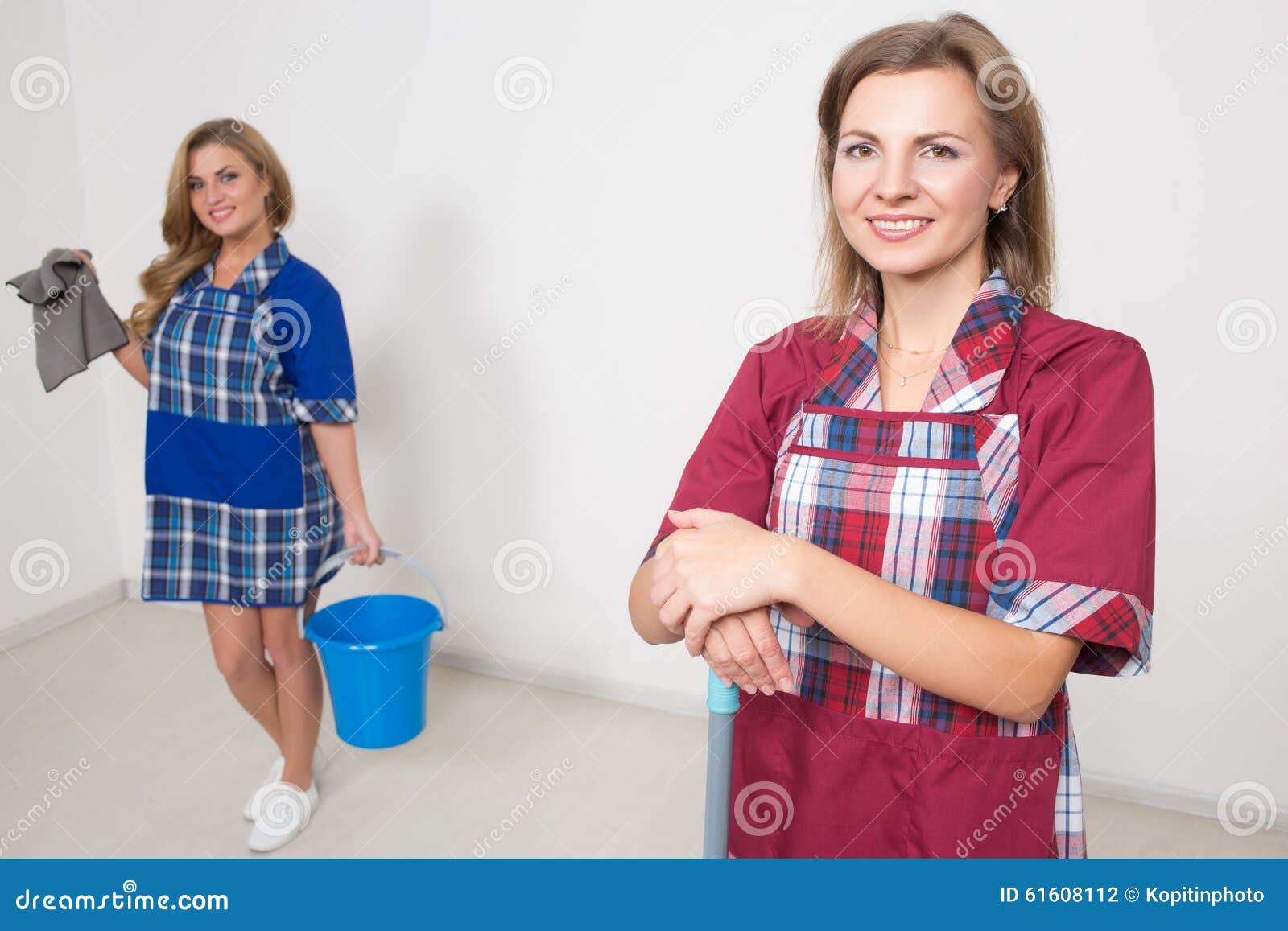 Two Different Cleaners Compete. Poor Staff Stock Photo - Image of ...