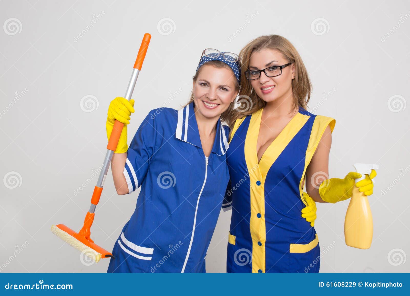 Two Different Cleaners Compete. Poor Staff Stock Image - Image of ...