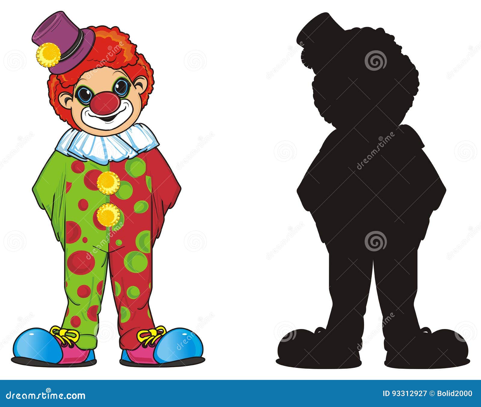 Two different clowns stand stock illustration. Illustration of black ...