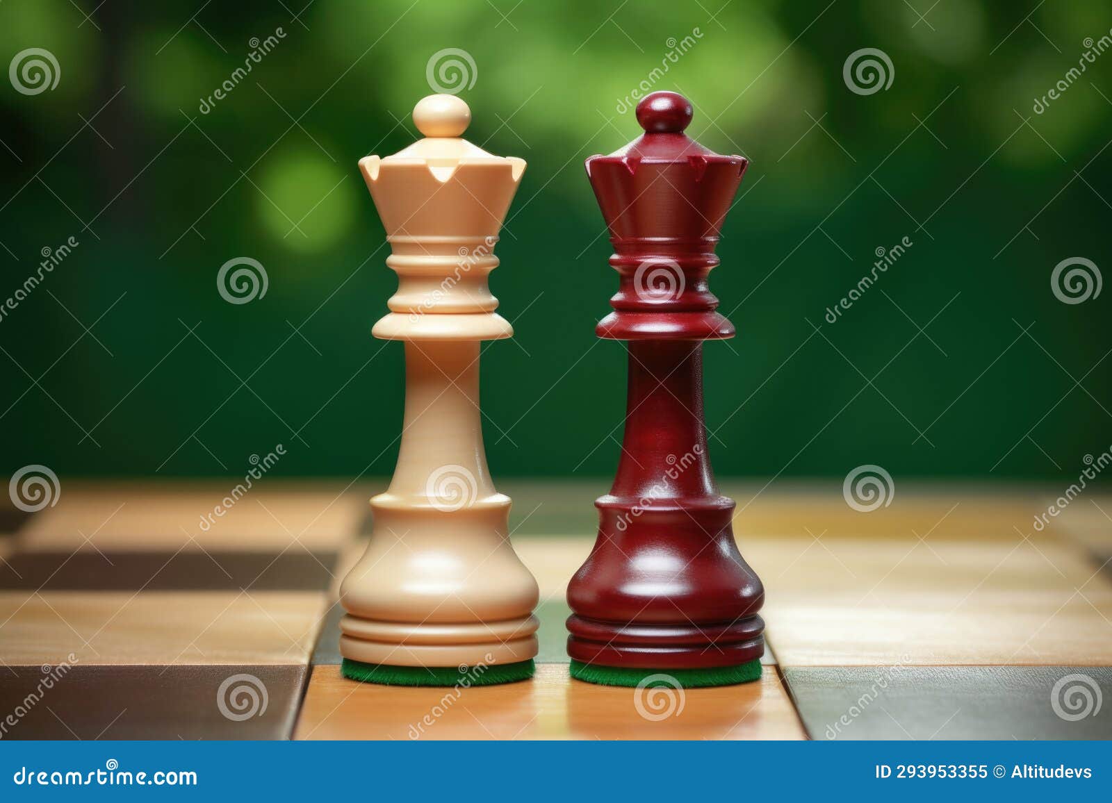 Two Different Colored Chess Pieces on the Same Square Stock Image ...