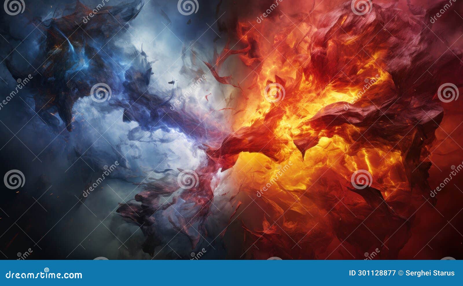 Two Different Colored Flames are Shown in this Image, AI Stock ...