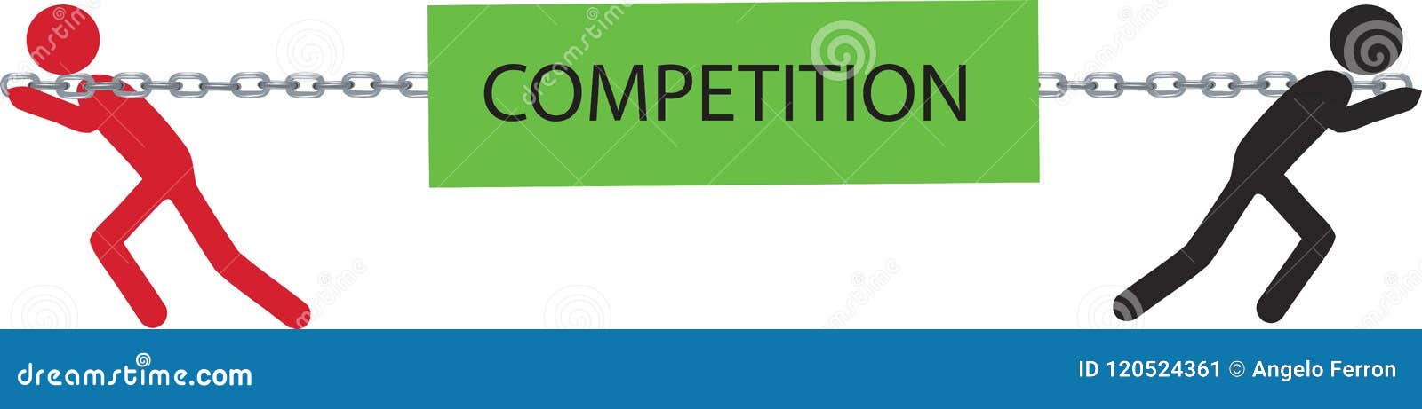 Two Different Colored Men Competing with Each Other Stock Vector ...